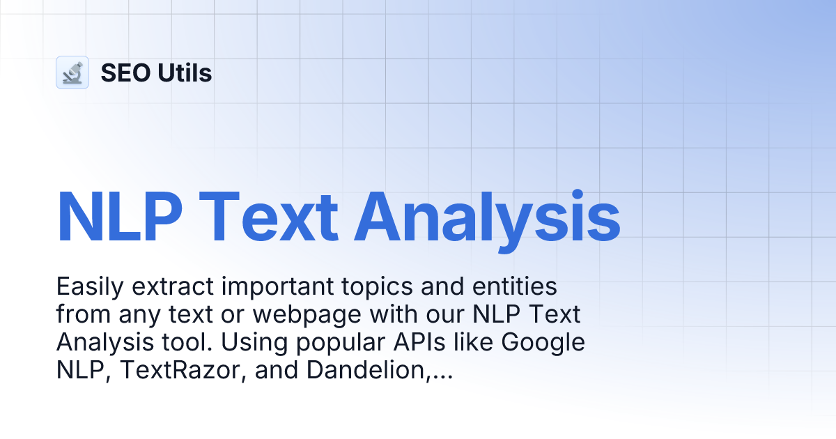 NLP Text Analysis | SEO Utils